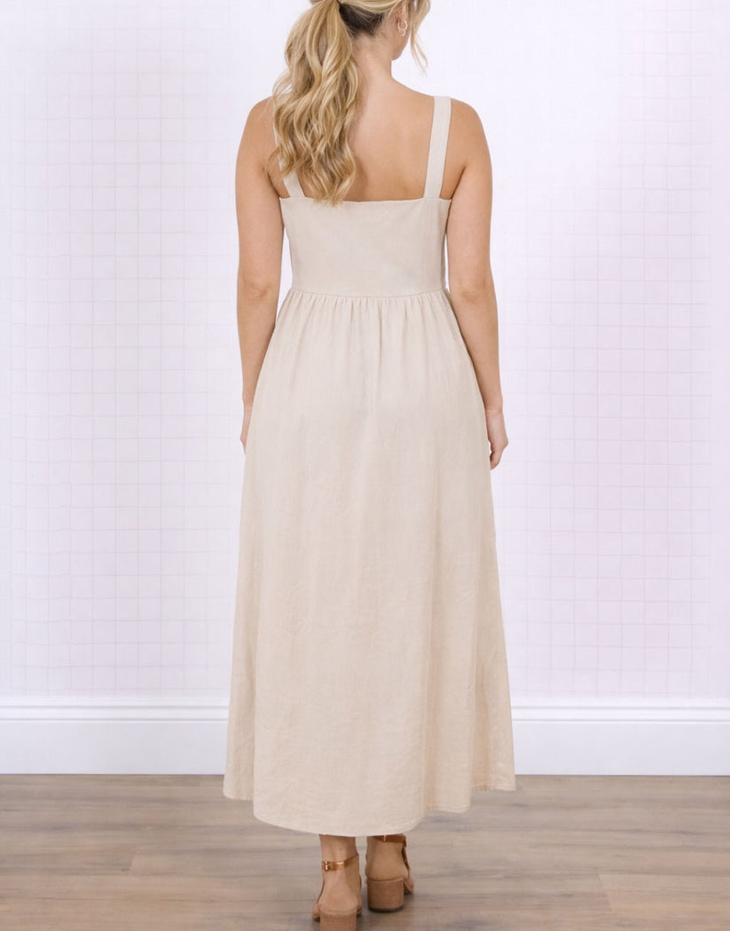 Button Down Sweetheart Long Dress Sewing Pattern – Patterns For Less