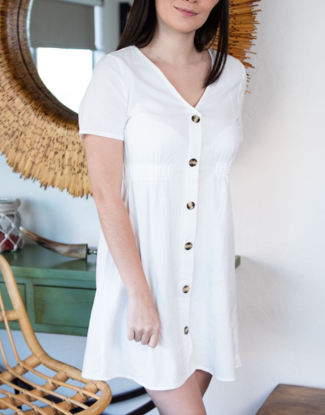 Button Front Mini Dress Sewing Pattern – Patterns For Less
