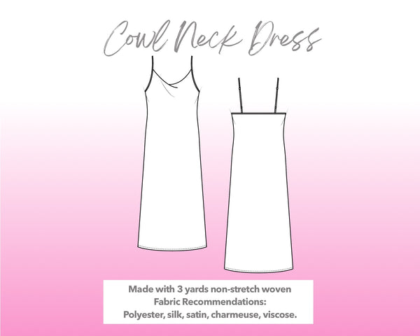 Cowl Neck Midi Dress Sewing Pattern – Patterns For Less