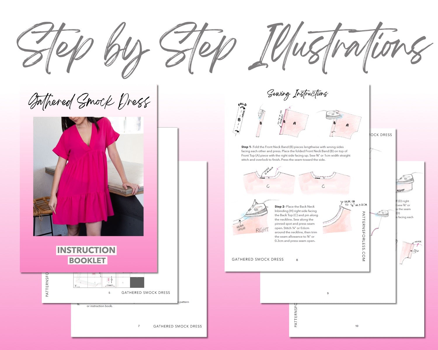 Gathered Smock Tunic Mini Dress Sewing Pattern – Patterns For Less