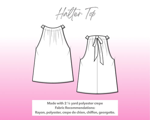 Halter Tie Back Top Sewing Pattern – Patterns For Less