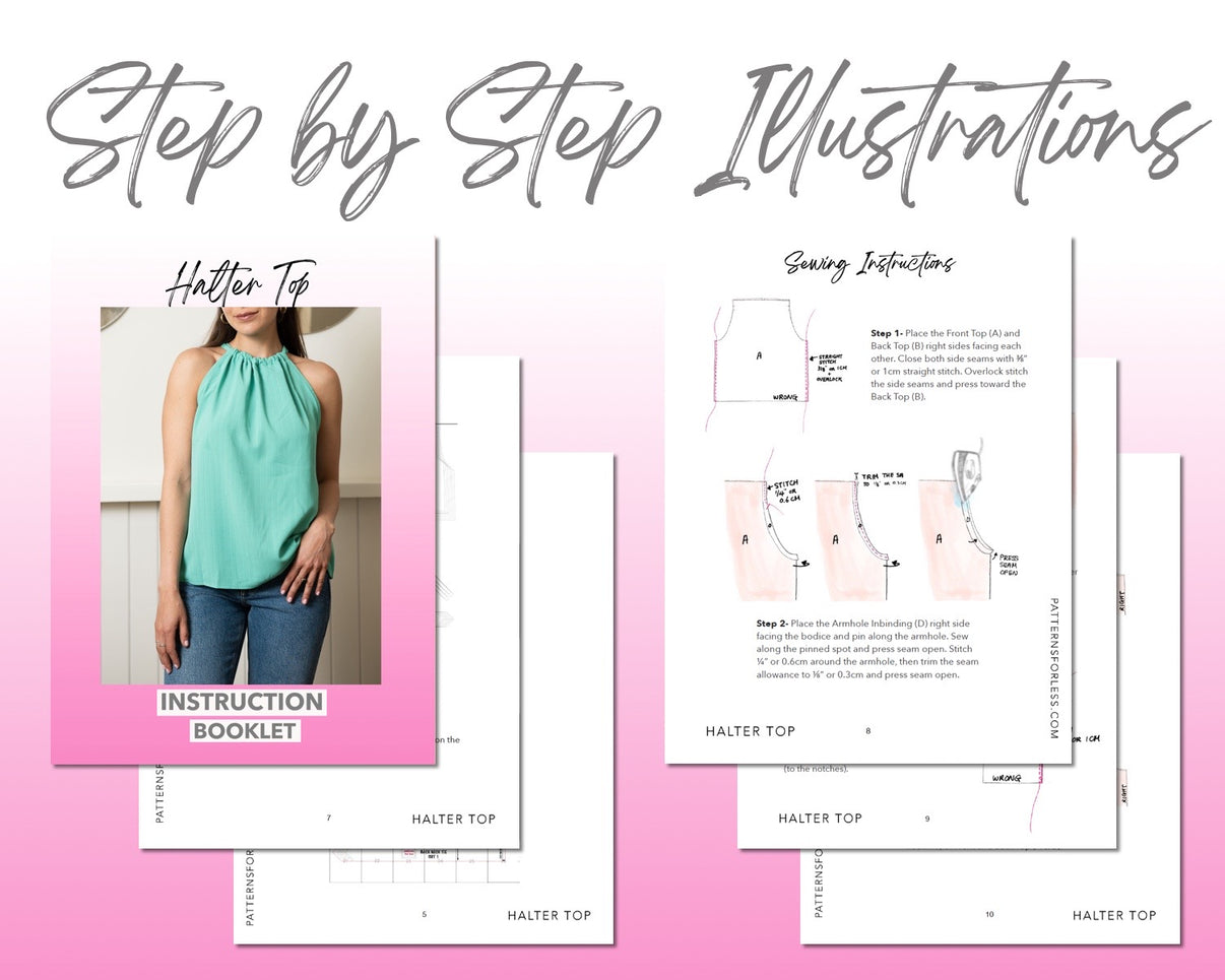 Halter Tie Back Top Sewing Pattern – Patterns For Less