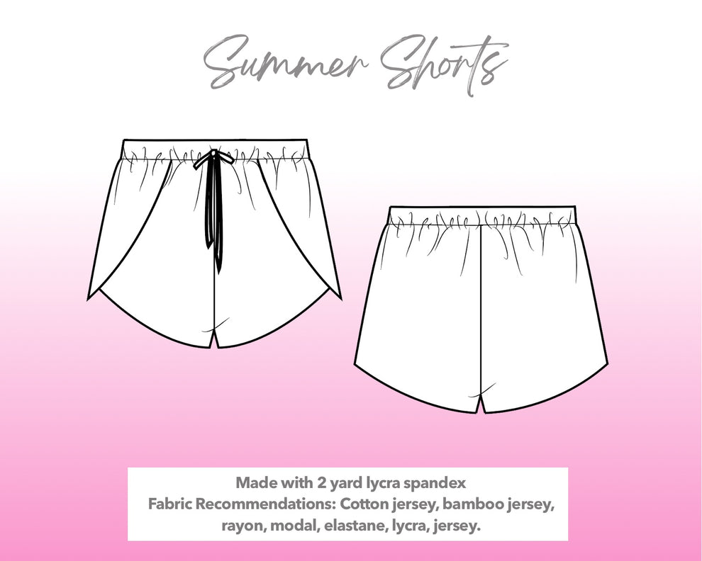 Loungewear Lettuce Hem Knit Shorts Sewing Pattern – Patterns For Less