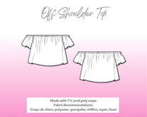 Off Shoulder Crop Top Sewing Pattern – Patterns For Less