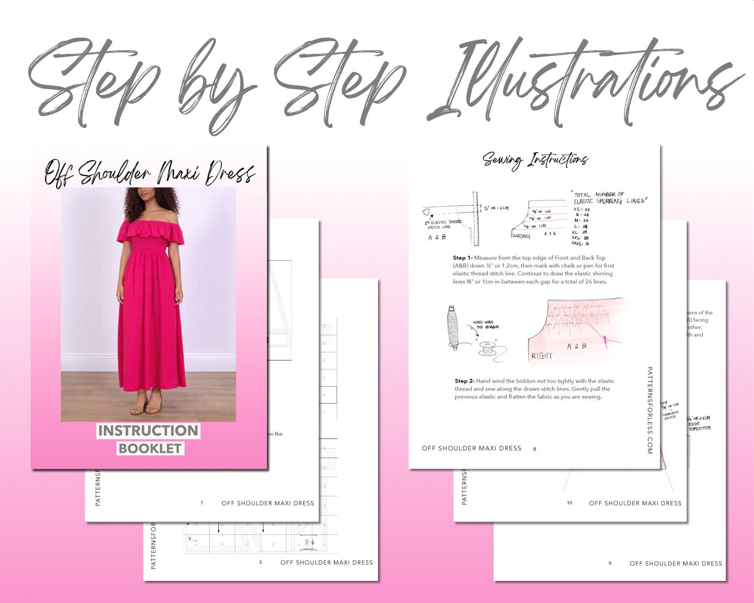 Off Shoulder Maxi Dress Sewing Pattern – Patterns For Less