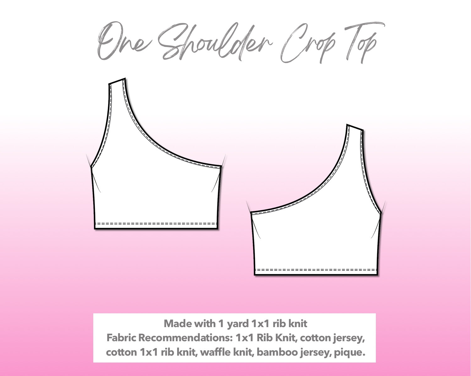 One Shoulder Knit Crop Top Sewing Pattern – Patterns For Less