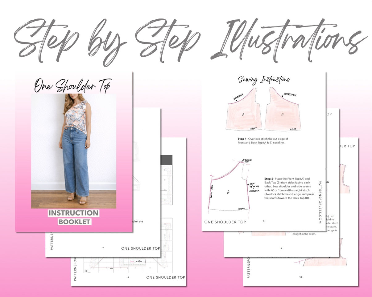 One Shoulder Tie Top Sewing Pattern – Patterns For Less
