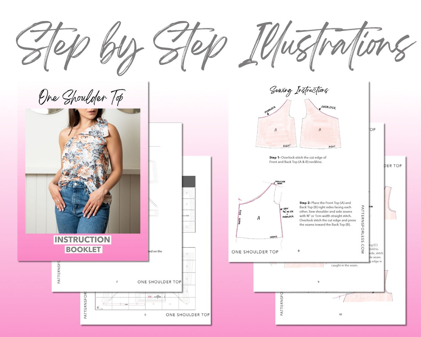 One Shoulder Tie Top Sewing Pattern – Patterns For Less