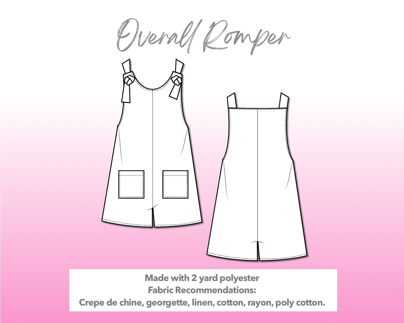 Overall Knot Straps Romper Sewing Pattern – Patterns For Less