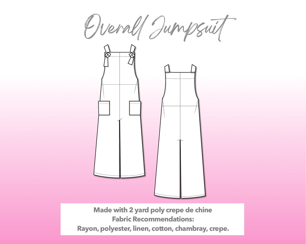 Overall Shoulder Tie Jumpsuit Sewing Pattern – Patterns For Less