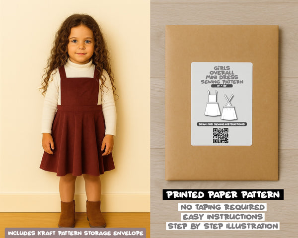 Girls Overall Mini Dress Sewing Pattern – Patterns For Less
