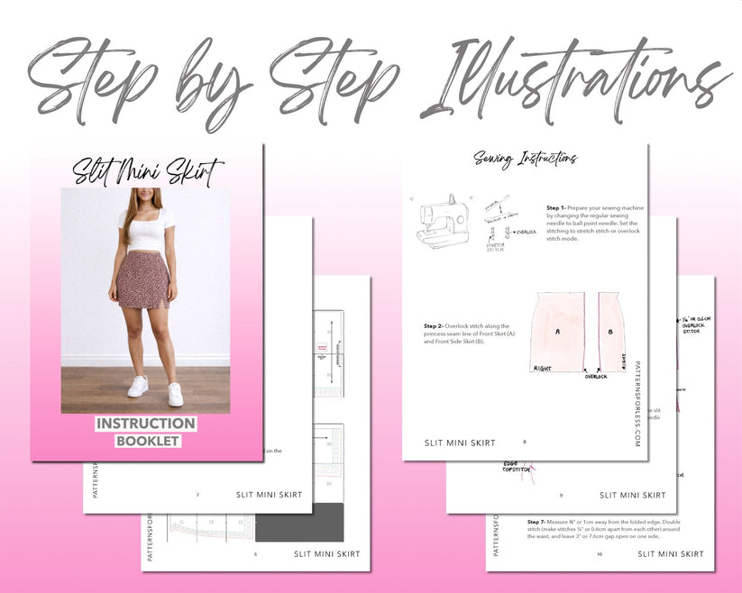 Side Slit Knit Mini Skirt Sewing Pattern – Patterns For Less