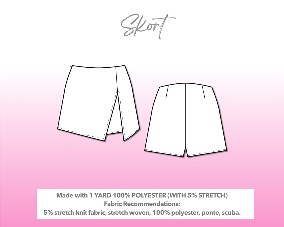 Split Hem Knit Skort Sewing Pattern Patterns For Less
