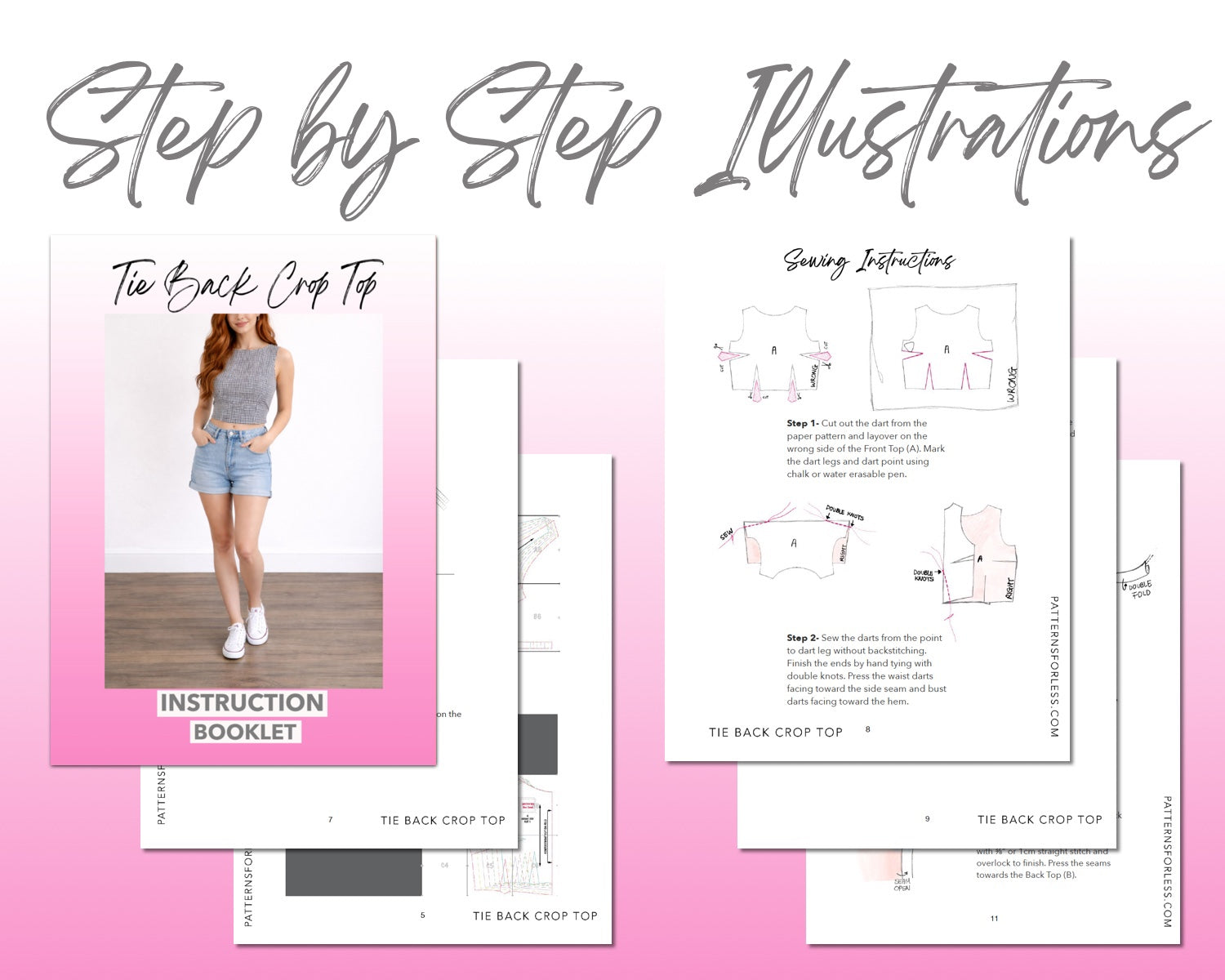 Tie Back Sleeveless Crop Top Sewing Pattern – Patterns For Less