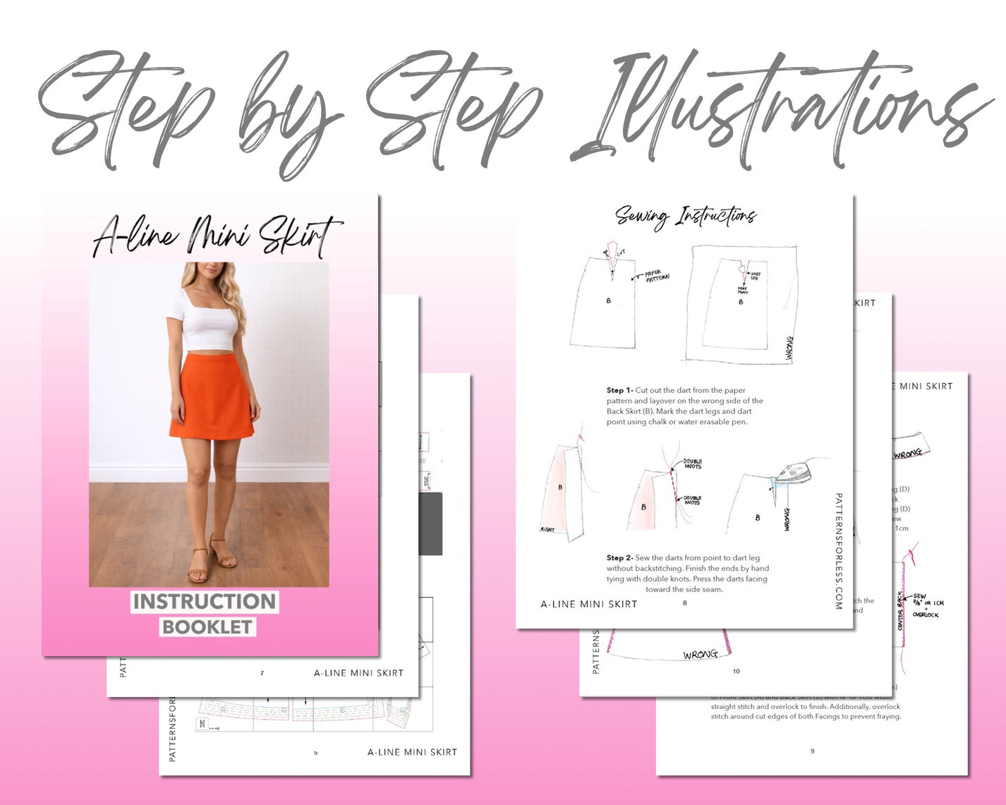 A Line Mini Skirt Sewing Pattern – Patterns For Less