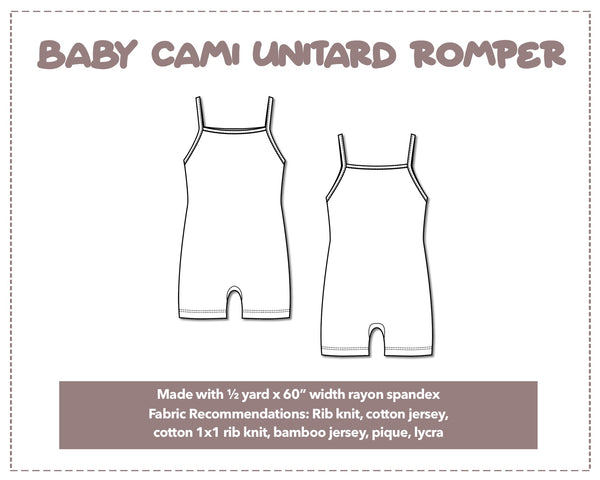 Baby Cami Unitard Romper Sewing Pattern – Patterns For Less