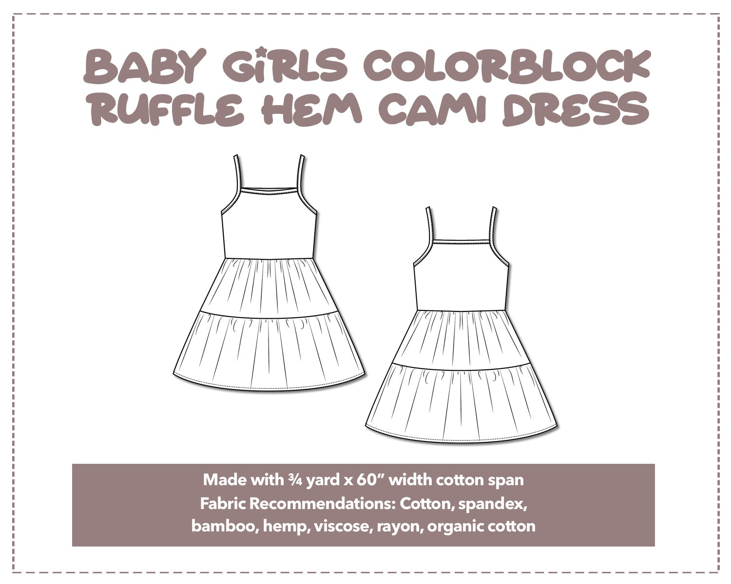 Baby Girl Colorblock Ruffle Hem Cami Dress Sewing Pattern – Patterns ...