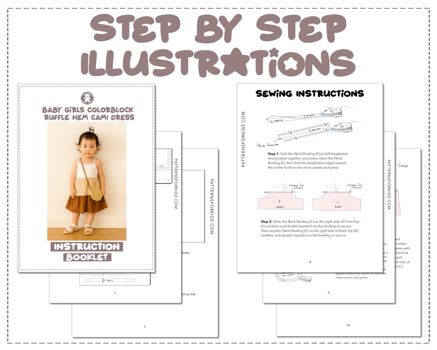 Baby Girl Colorblock Ruffle Hem Cami Dress Sewing Pattern – Patterns ...