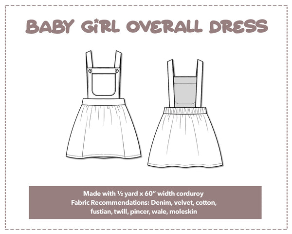 Baby Girl Overall Dress Sewing Pattern – Patterns For Less
