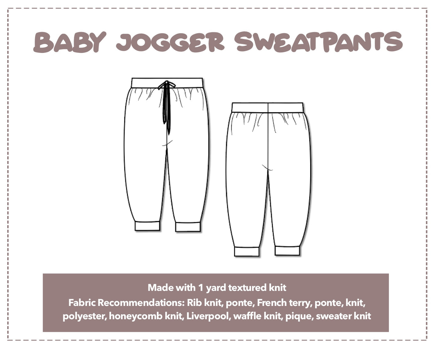 Baby Jogger Sweatpants Sewing Pattern – Patterns For Less