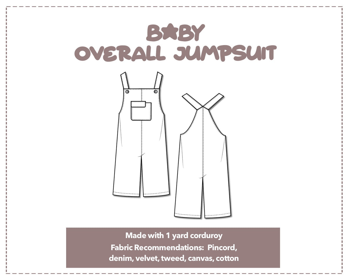 Baby Flap Pocket Overall Jumpsuit Sewing Pattern – Patterns For Less