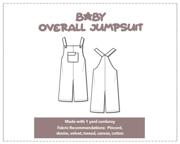 Baby Flap Pocket Overall Jumpsuit Sewing Pattern – Patterns For Less