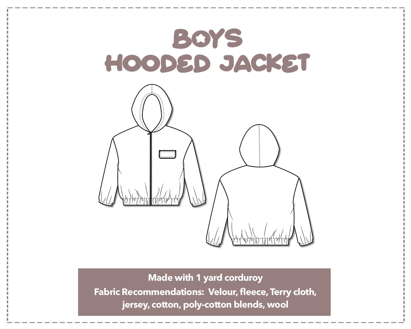 Boys Zip Up Hoodie Jacket Sewing Pattern – Patterns For Less