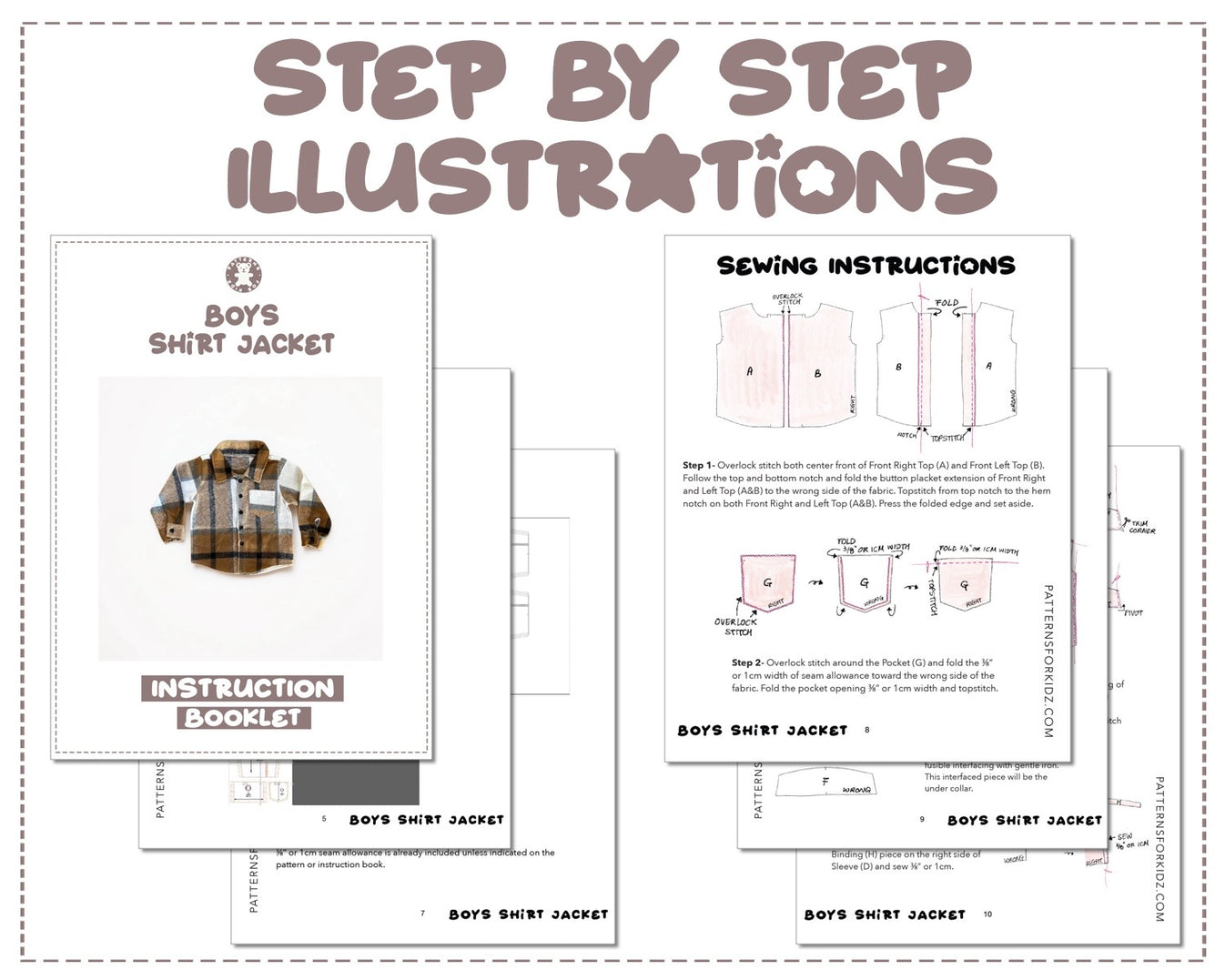 Boys Shirt Jacket Sewing Pattern – Patterns For Less