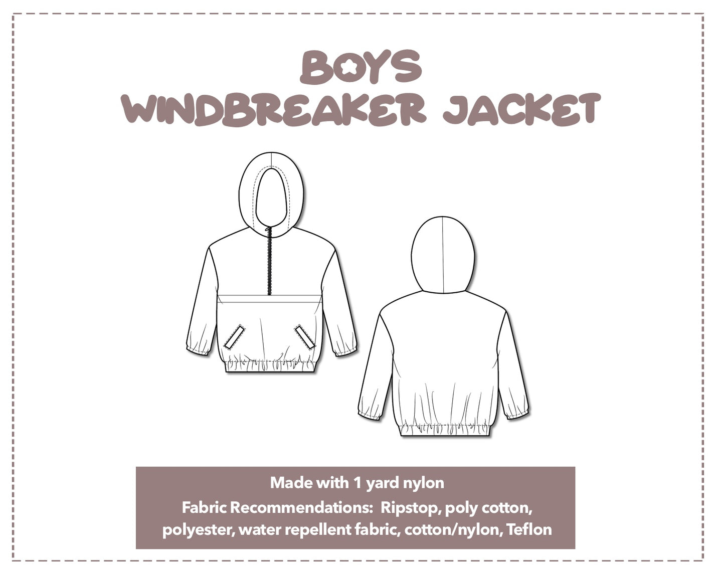 Boys Windbreaker Jacket Sewing Pattern – Patterns For Less
