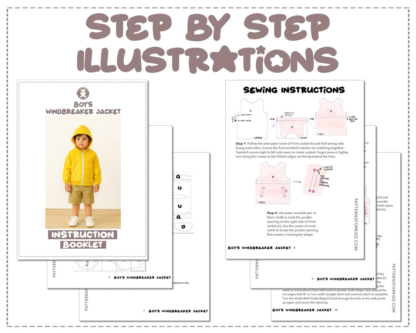 Boys Windbreaker Jacket Sewing Pattern – Patterns For Less