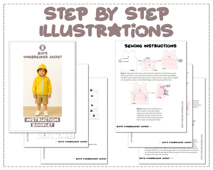 Boys Windbreaker Jacket Sewing Pattern – Patterns For Less