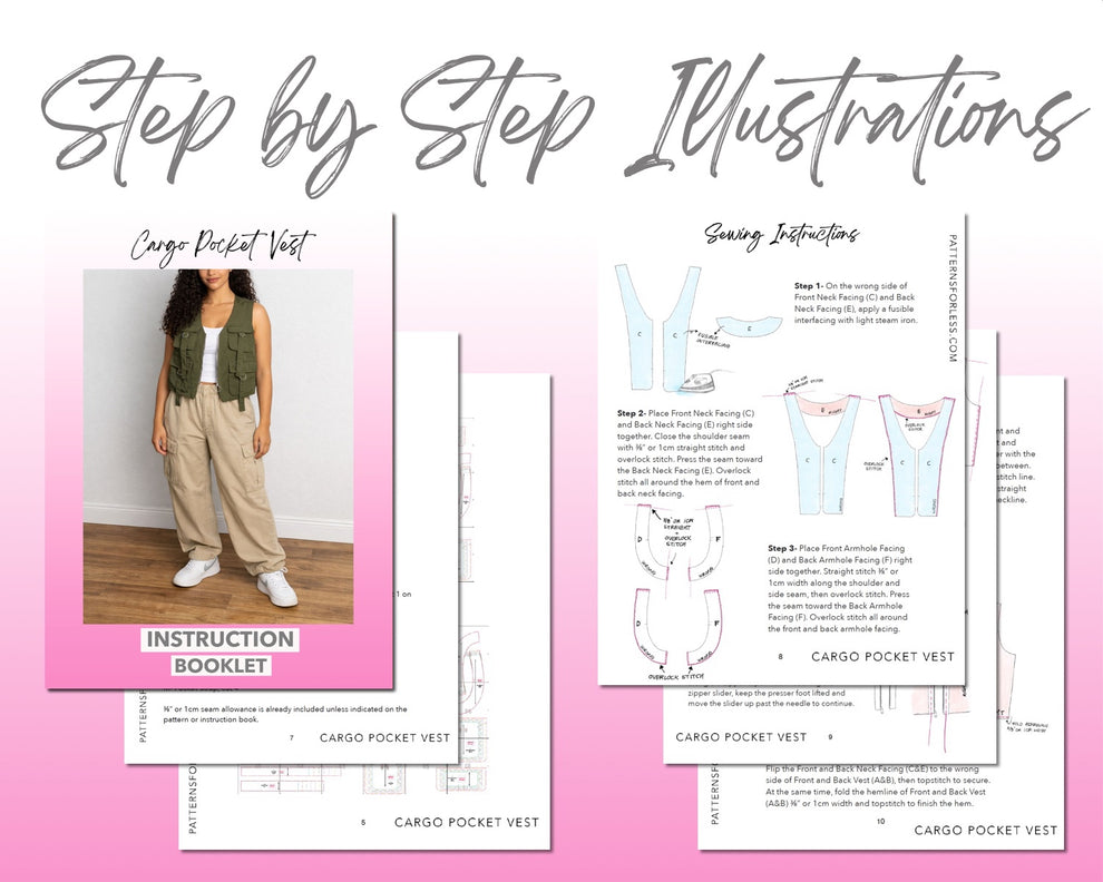 Cargo Pocket Vest Sewing Pattern – Patterns For Less