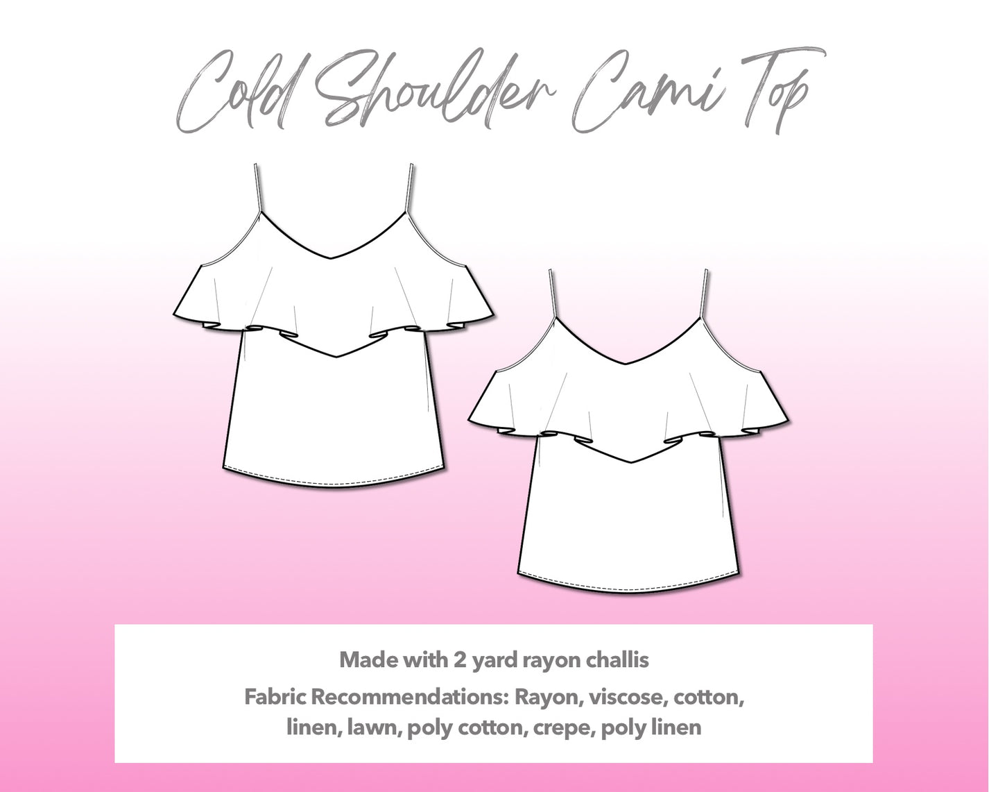 Cold Shoulder Cami Top Sewing Pattern – Patterns For Less