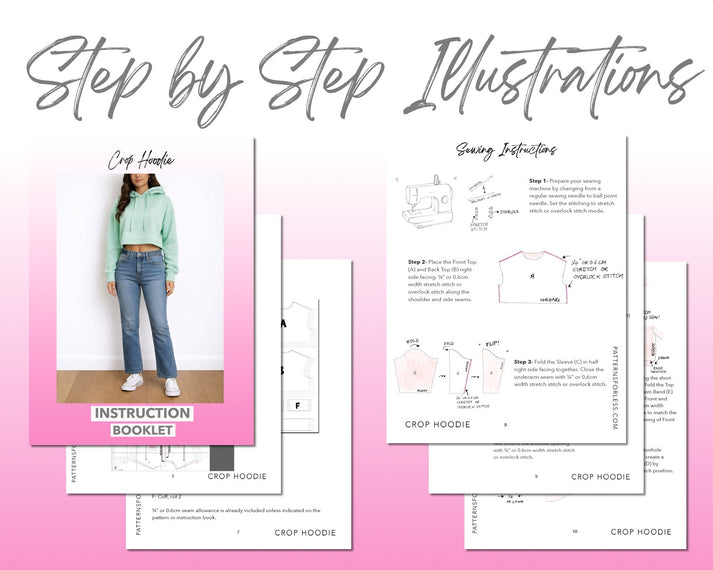 Crop Hoodie Sewing Pattern – Patterns For Less