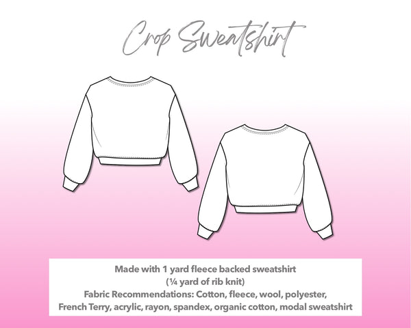 Crop Sweatshirt Sewing Pattern – Patterns For Less