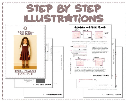 Girls Overall Mini Dress Sewing Pattern – Patterns For Less