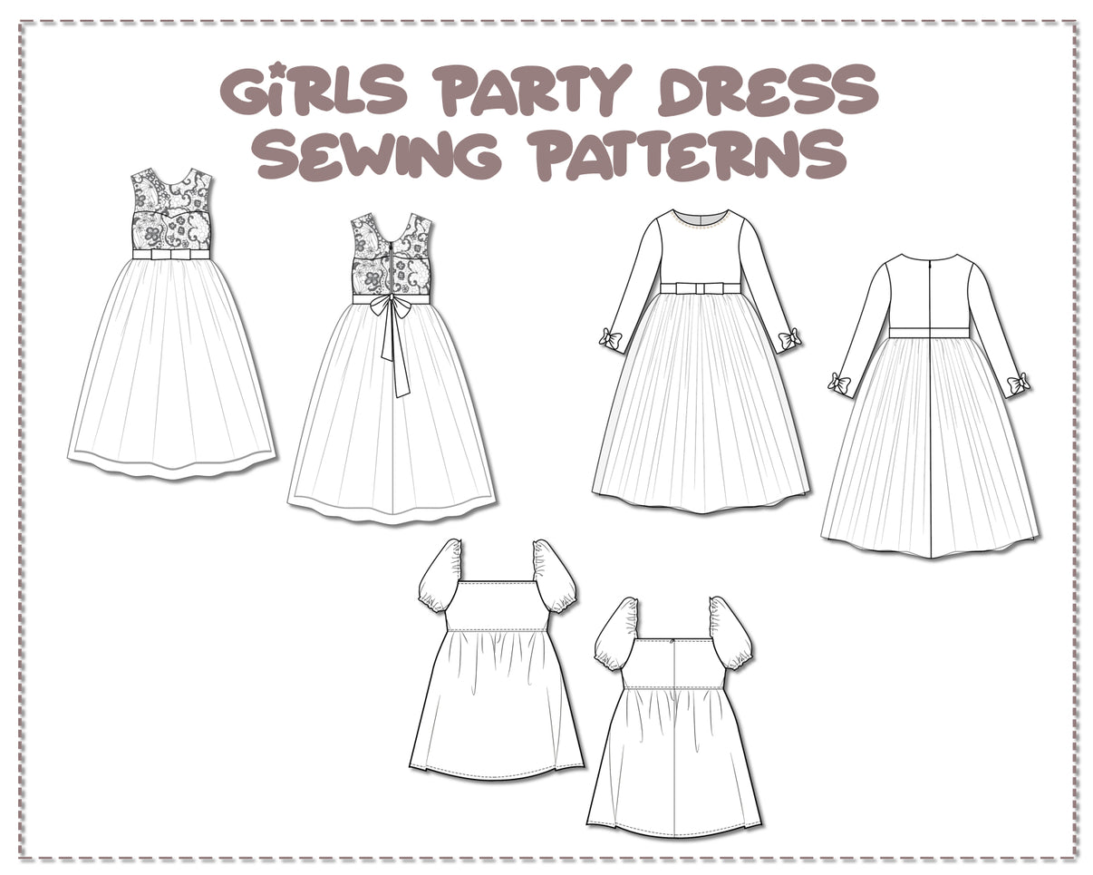 Girls Party Dress Sewing Patterns – Patterns For Less