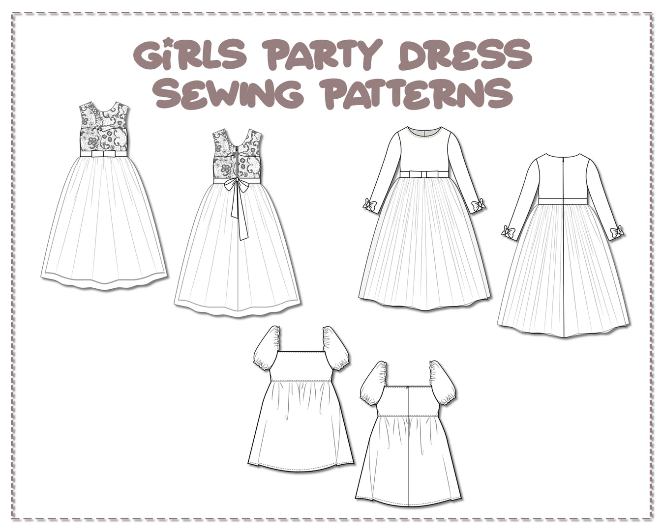 Girls Party Dress Sewing Patterns – Patterns For Less