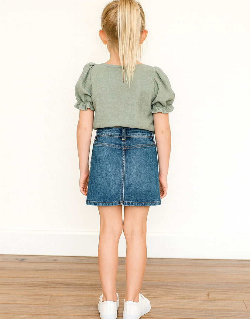 Girls Ruffle Trim Puff Sleeve Blouse Sewing Pattern – Patterns For Less