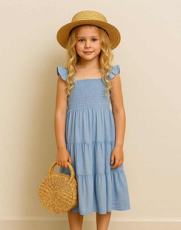 Girls Shirred Maxi Dress Sewing Pattern – Patterns For Less