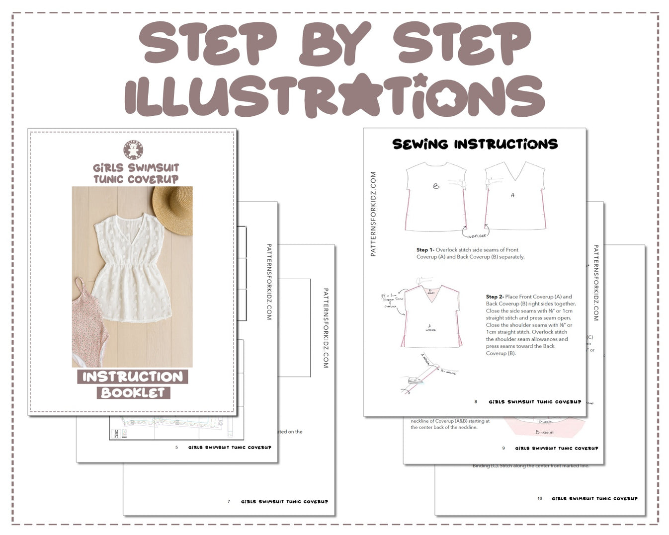 Girls Swimsuit Tunic Coverup Sewing Pattern – Patterns For Less