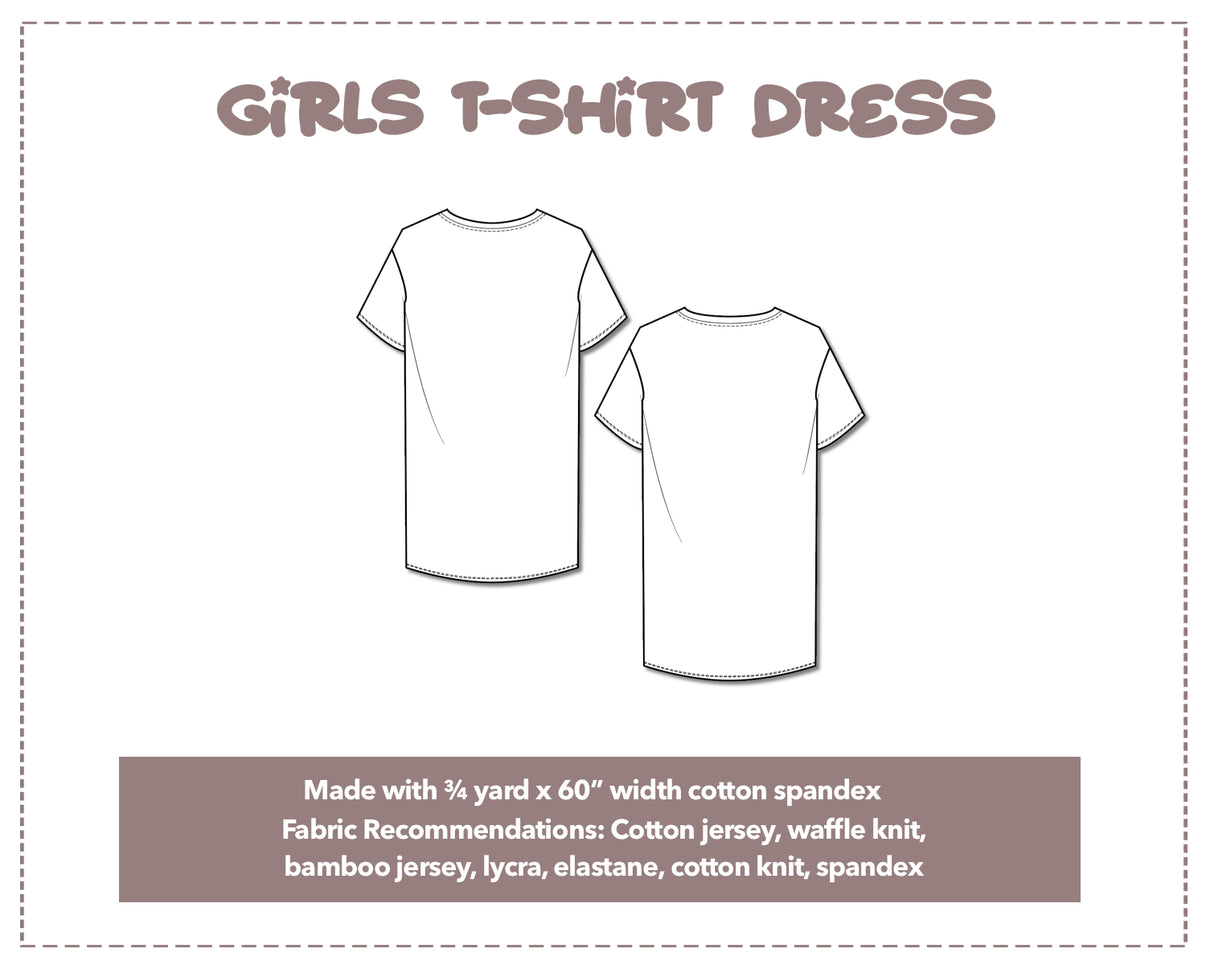 Girls T-Shirt Dress Sewing Pattern – Patterns For Less