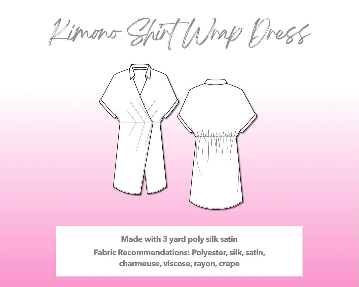 Kimono Sleeve Wrap Dress Sewing Pattern – Patterns For Less
