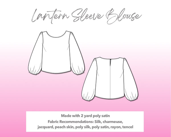Lantern Sleeve Blouse Sewing Pattern – Patterns For Less