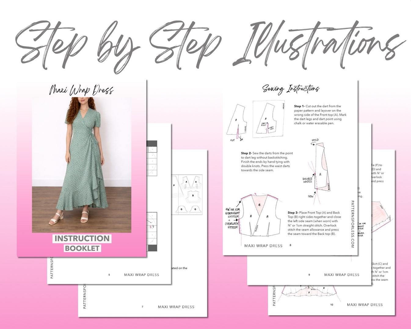Maxi Wrap Dress Sewing Pattern – Patterns For Less