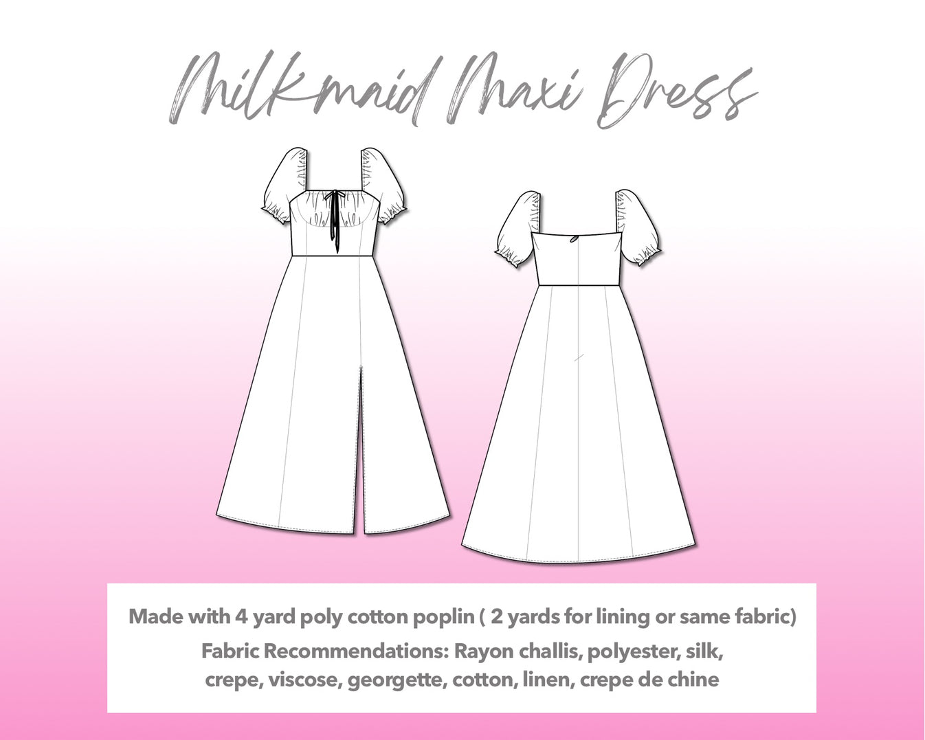 Off Shoulder Milkmaid Maxi Dress Sewing Pattern – Patterns For Less