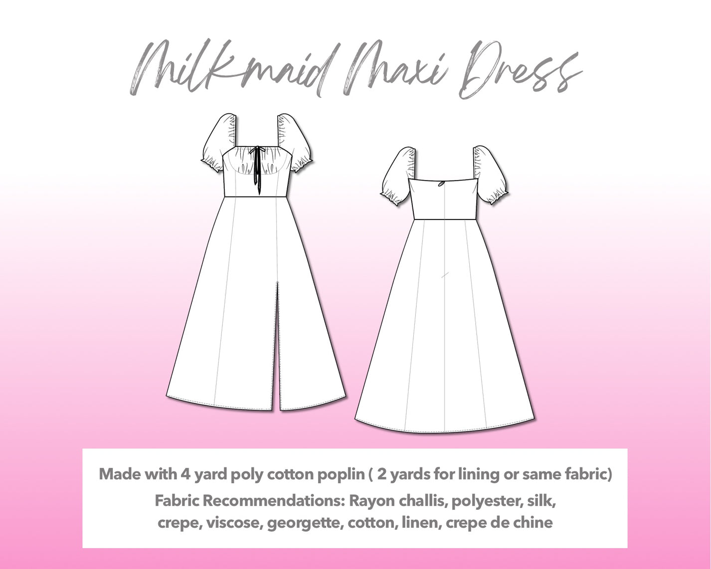 Off Shoulder Milkmaid Maxi Dress Sewing Pattern – Patterns For Less