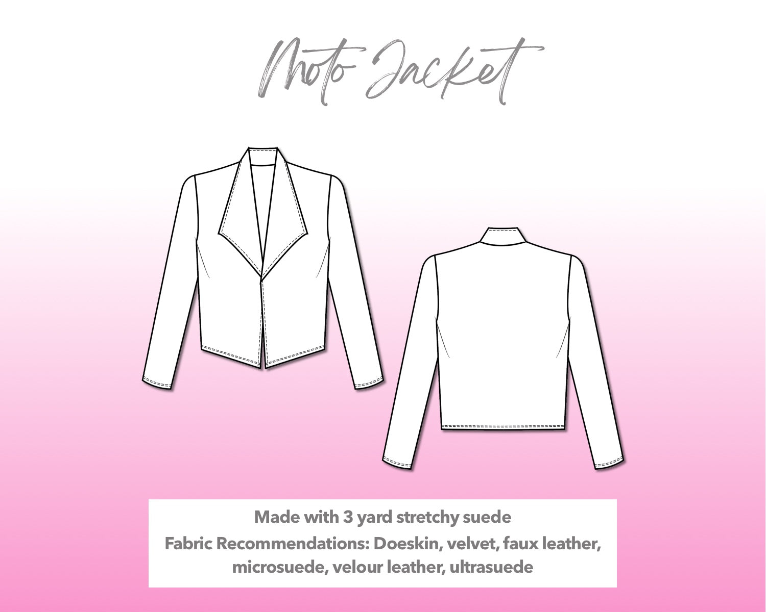 Waterfall Collar Moto Jacket Sewing Pattern – Patterns For Less