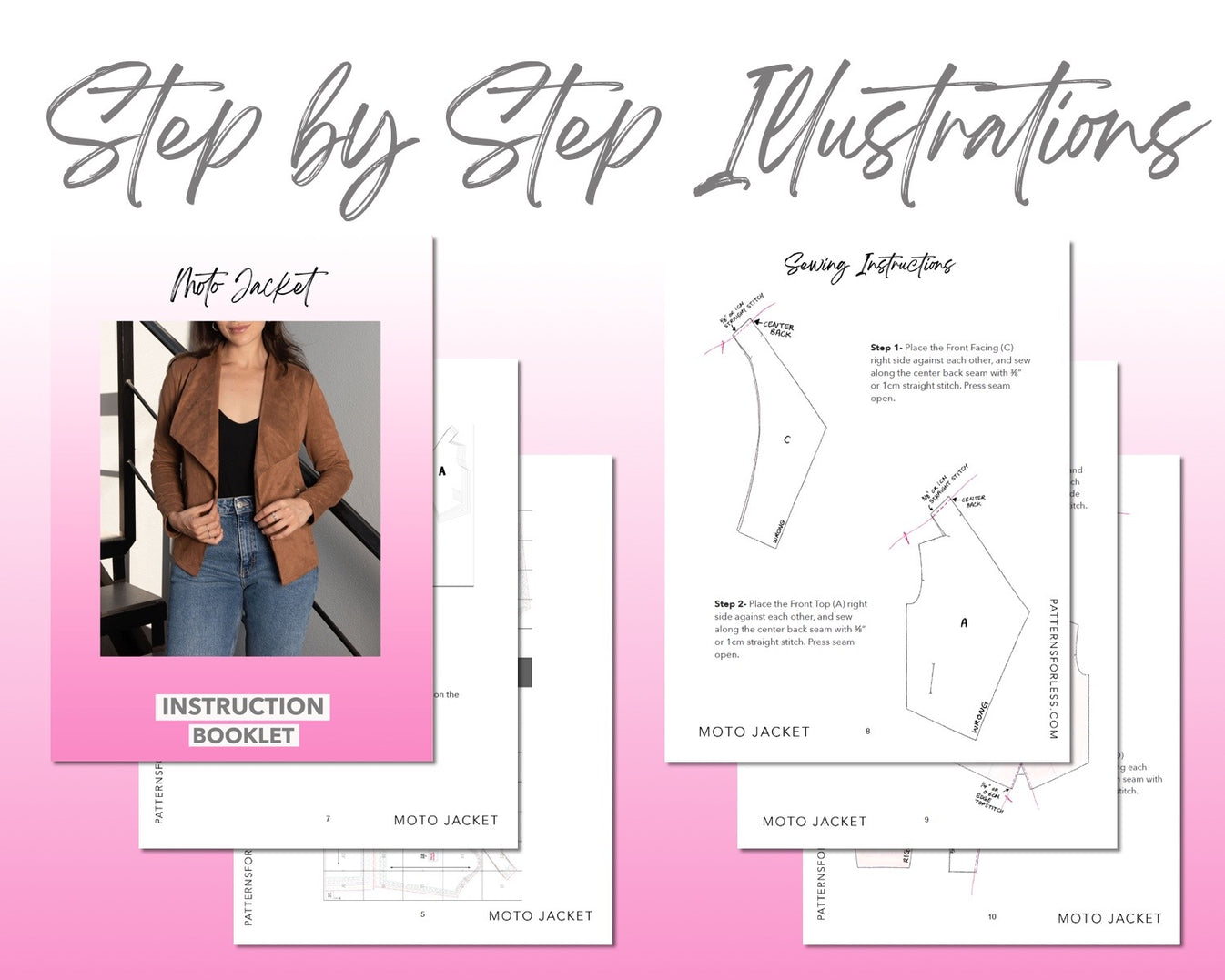 Waterfall Collar Moto Jacket Sewing Pattern – Patterns For Less