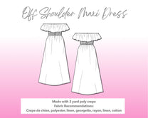 Off Shoulder Maxi Dress Sewing Pattern – Patterns For Less